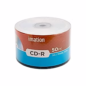 50 Pack Imation CD-R 52X 700MB/80Min Branded Logo Blank Media Recordable Data Disc