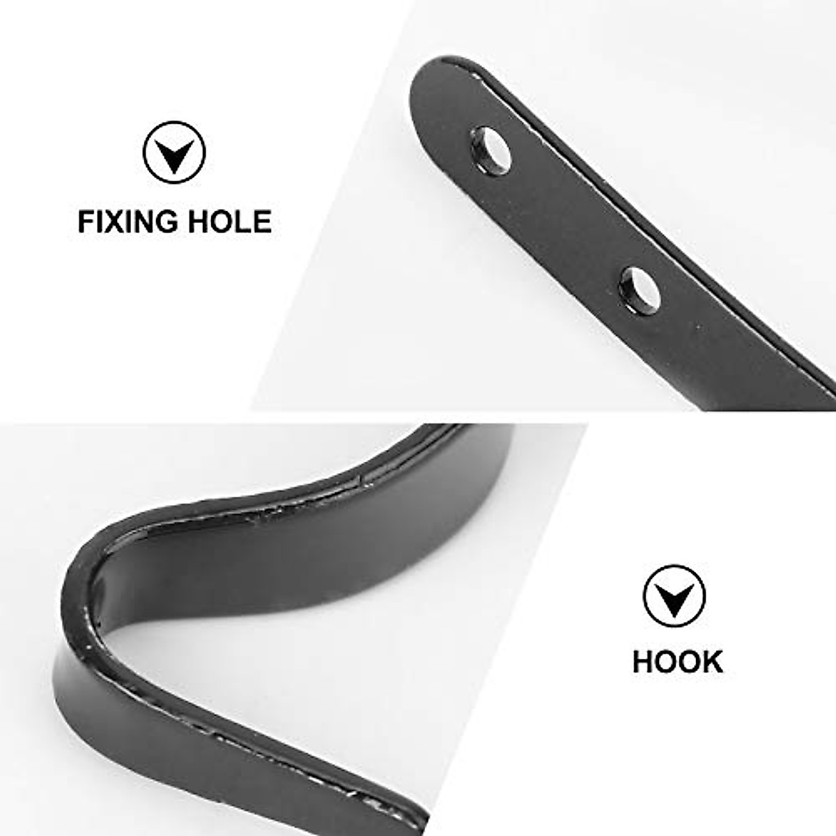 8PCS Iron Wall Hooks J- Shape Lantern Bracket Plant Hanger Bracket Rustic Farmhouse Wall Hooks for Hanging Coats Mason Jar Sconces Bird Feeder 58mm