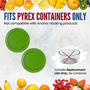 Replacement Lid for Pyrex 5" Storage Plastic Cover 2 Cup Bowl 7200-PC Turqoise (2-Pack)
