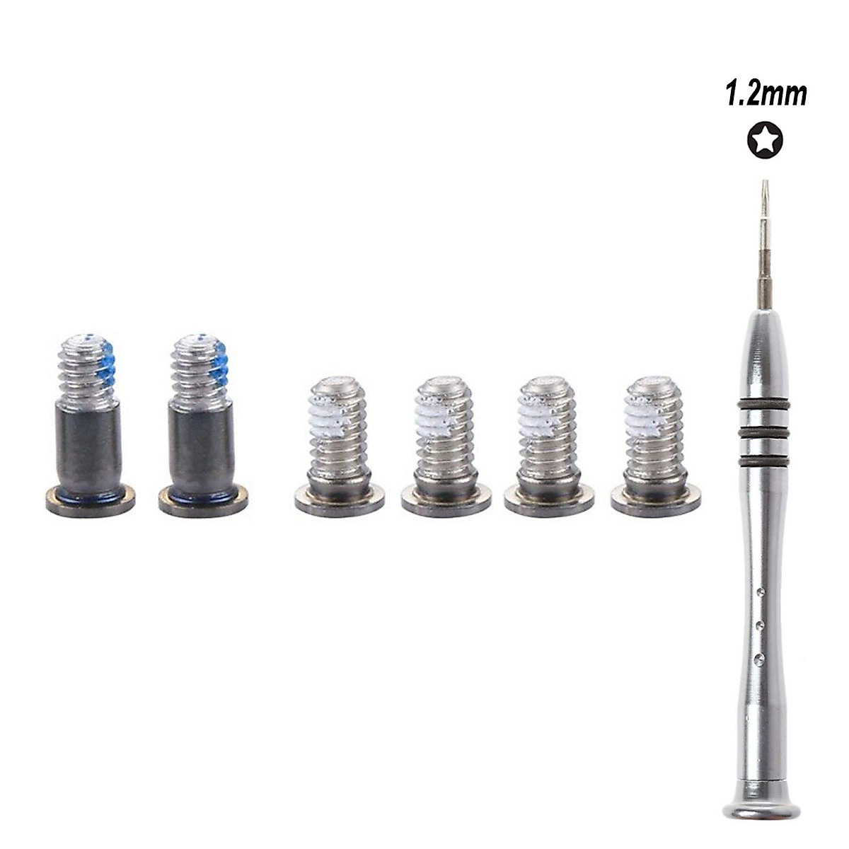 6pcs/Set Bottom case Screws + 1pcs 5 Point Pentalobe Screwdriver for MacBook Retina 15-inch A1707 (Touch Bar) (EMC 3072) (EMC 3162) 2016-2018 Year,A1990 (EMC 3215) MR932LL/A MR942LL/A 2018