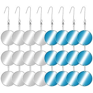 Firiglob 24 Pack Bird Scare Discs Set, 3.9 Inch Large Double-Sided Bird Reflectors, Upgraded Discs Set Reflective, Bird Scare Devices to Keep All Birds Away Like Woodpeckers, Pigeons, Ducks, Herons
