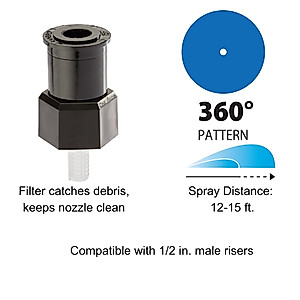 Rain Bird A17F Shrub Spray Nozzle, 360° Full Circle Pattern, 8' - 15' Spray Distance