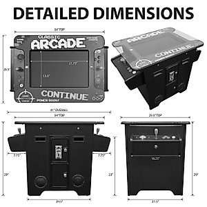 Creative Arcades Full Size Commercial Grade Cocktail Arcade Machine | 2 Player | 412 Games | 26" LCD Screen | Square Glass Top | LED | 2 Sanwa Joysticks | Trackball | 2 Stools | 3 Year Warranty