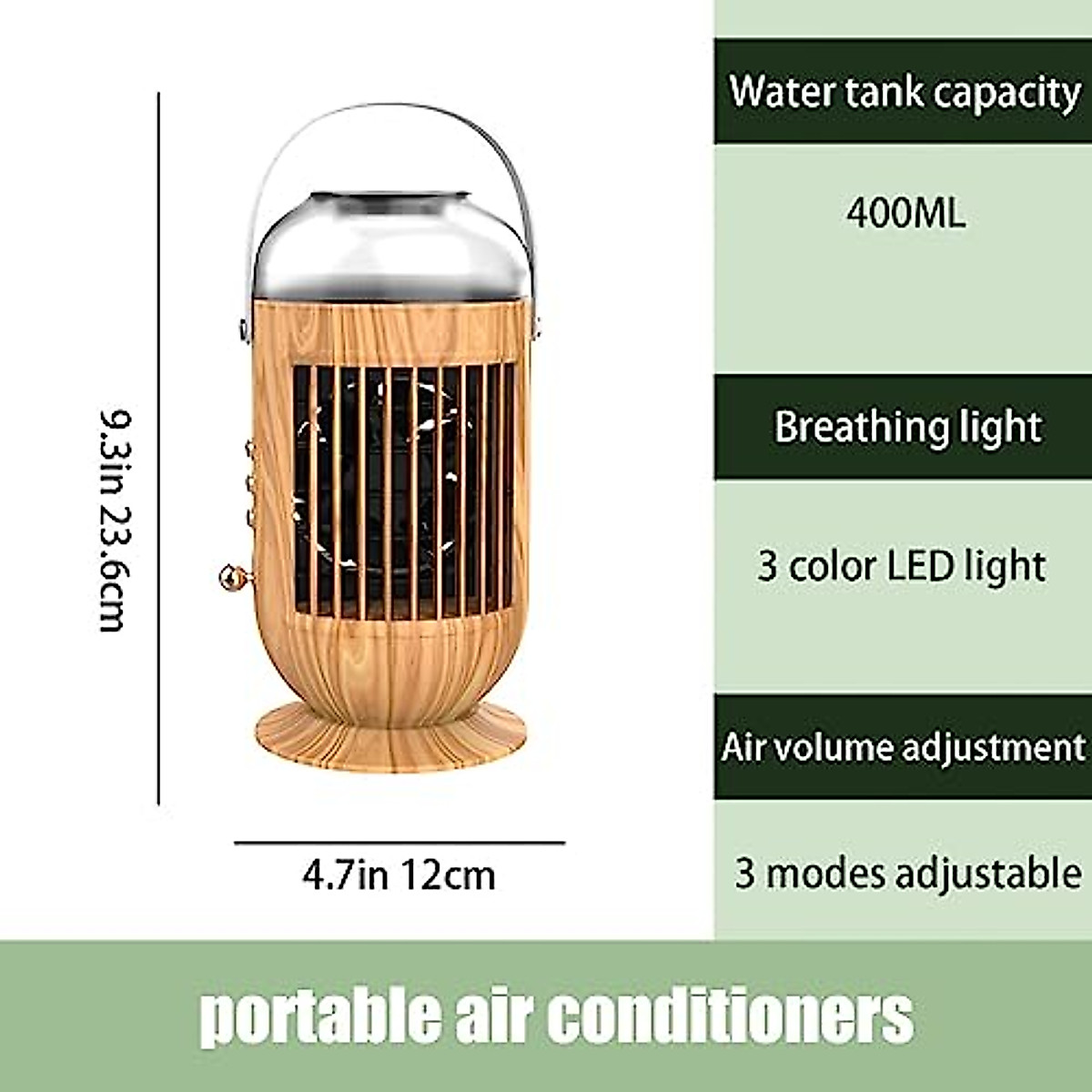 KALWEL,Portable Air Conditioners,Fans That Blow Cold Air,Mini Air Conditioner,Air Conditioner Portable for Room-3 Adjustable Speeds,USB,Support Remote Control,400ml,12V-for Bedroom,Office,RV,Camping