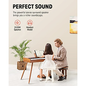 Donner DDP-80 Digital Piano + Wood Finish Color Piano Bench