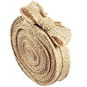 Idiy Natural Burlap Ribbons (1" Wide, 10 Yards) - No Wire, 100% Jute - Great for DIY Crafts and Projects, Gift Wrapping, Wedding Decoration, and More!