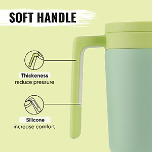 Fijinhom 40 oz Tumbler with Handle and Straw, Triple Layer Insulated Stainless Steel Water Bottle with Infuser, Travel Tumbler Fit Most Cupholder, Gifts for Women & Men, Mint