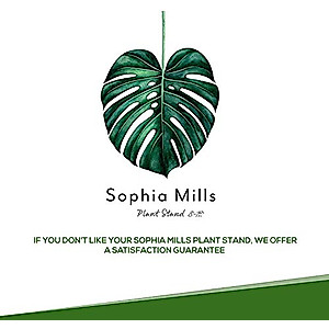 Sophia Mills Mid Century Plant Stand - Solid Wood Item Stand Handmade with Acacia - Fits Medium & Large Pots Sizes 8 to 12 inches (Not Included) (Adjustable Width: 8-12 inches, Dark Brown)