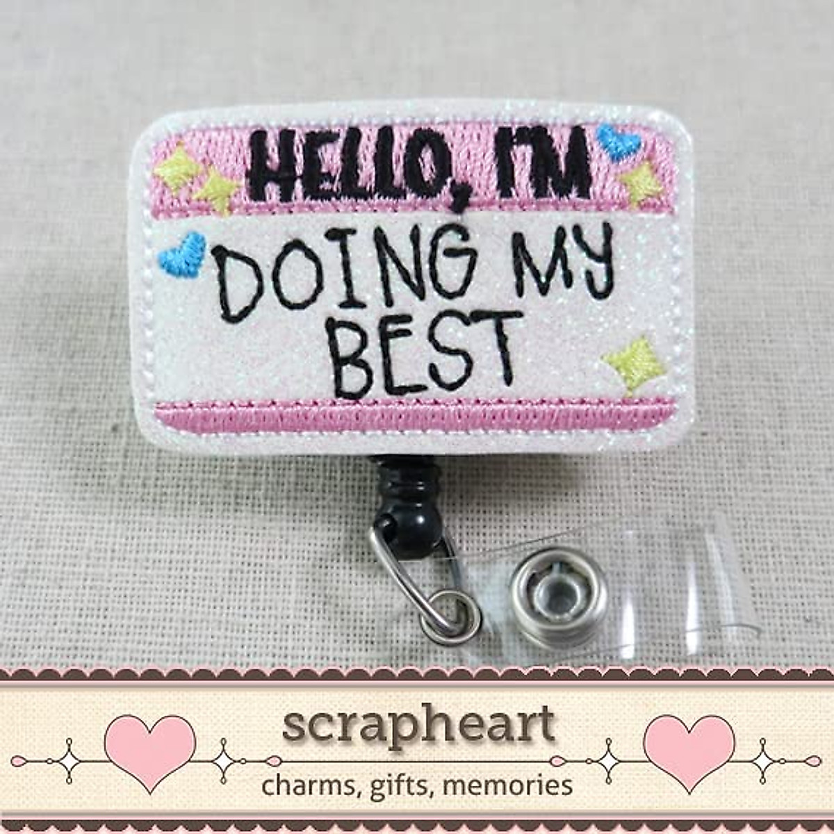 Badge Reel Hello I'm Doing My Best Badge Reel, Funny Badge Holder, Funny Nursing Badge Reel, Teacher Badge, Doing My Best Medical ID Badge Holder, Doing My Best Nursing Student Gift, CNA Gifts