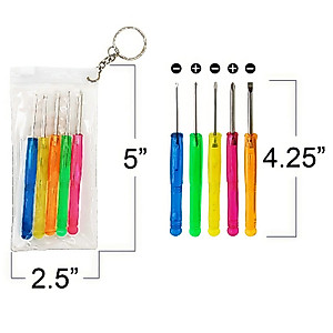 ArtCreativity 5 PC Mini Screwdriver Keychain Set, Pack of 12, Set Includes 5 Screw Drivers and Portable Pouch, Cool Birthday Party Favors for Boys, Girls, Adults, Goodie Bag Filler