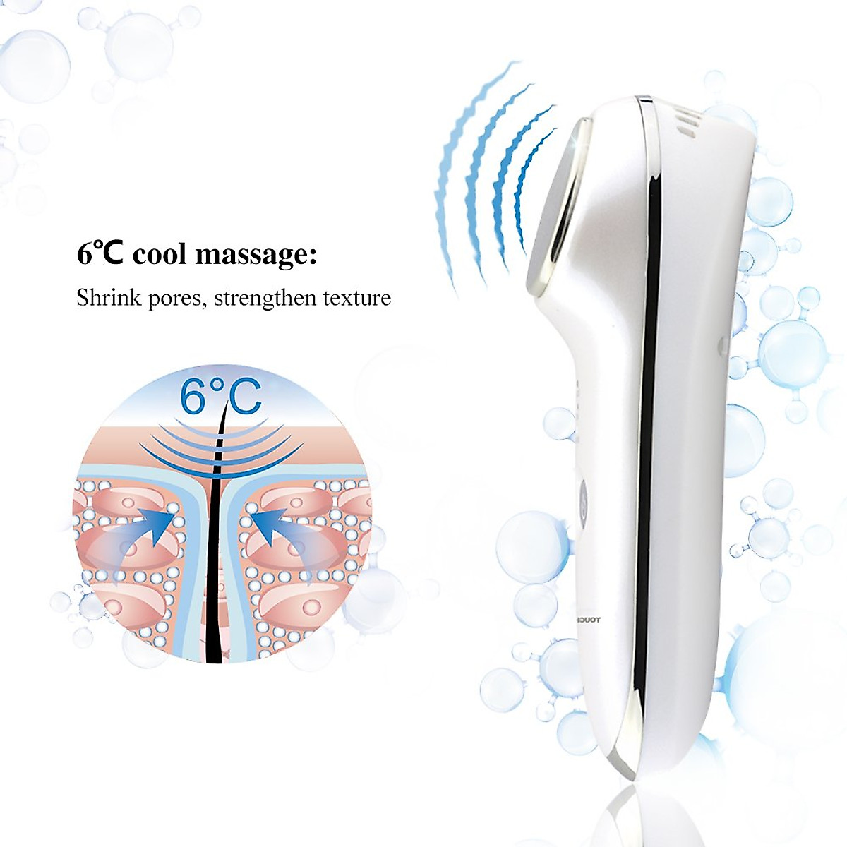 TOUCHBeauty Hot & Cold Facial Massager - Handheld Vibration Skin Rejuvenating Relaxation Device for Smoother Tighter Face, Skincare Warming & Cooling Beauty Tool for Women