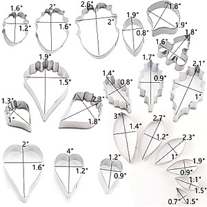 12set Gum Paste Flower Tools- Gumpaste Flower Molds and Fondant Flower Cutters Sugar Flower Cookie Cutter Sugar Paste Making tools for Fondant Wedding,Birthday Cake Decorating