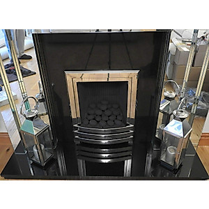 hmleaf HMB 24 Pcs Black Stone-Like Ceramic Fibre Pebbles for Gas fireplaces, Stove, Gas firepit