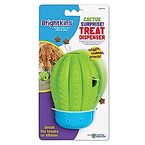 Brightkins Cactus Surprise Treat Dispenser - Treat Dog Toys, Treat Dispenser for Dogs, Dog Birthday Toy for All Breeds Medium