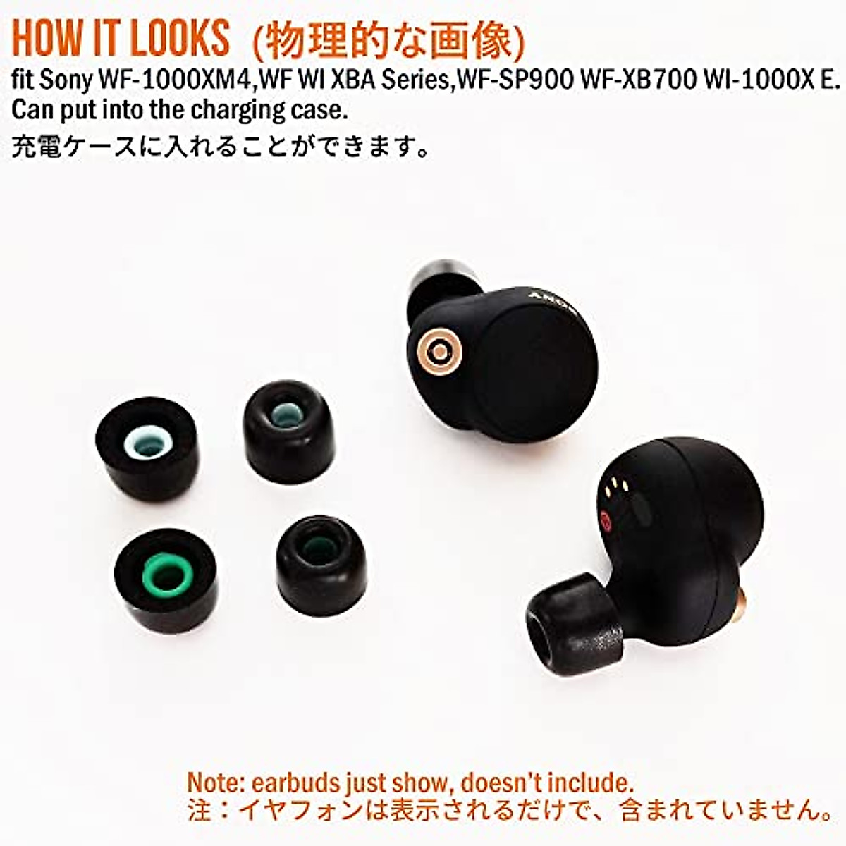 Memory Foam Eartips Replacement for Sony WF-1000XM4 WF-SP900 WF-XB700 WI-1000X Earbuds EarTips Earpad (1000XM4 Tips SML)