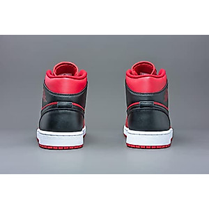 Nike Jordan Mens Jordan 1 Mid 554724 660 Reverse Bred, Gym Red/Black/White, Size 10.5
