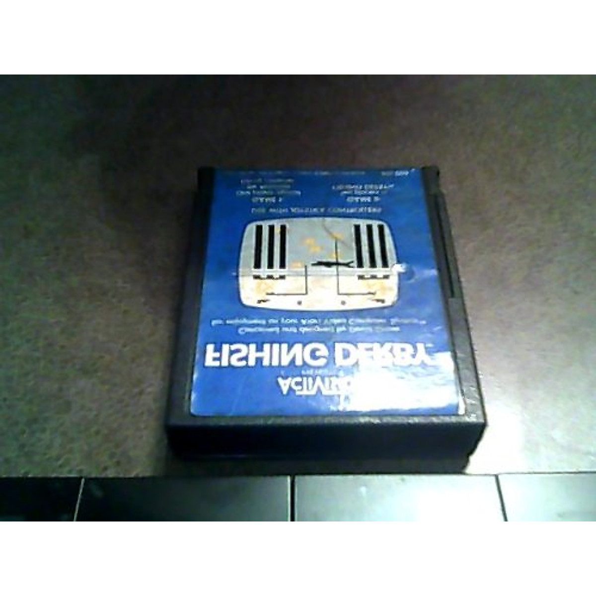 1980 Activision "Fishing Derby" Blue Label Picture #Ag-004 Game-(activision Presents Fishing Derby-conceived and Designed By David Crane for Enjoyment on Your Atari Video Computer System-use with Joystick Controllers-game 1:one Player Against the Acitivis