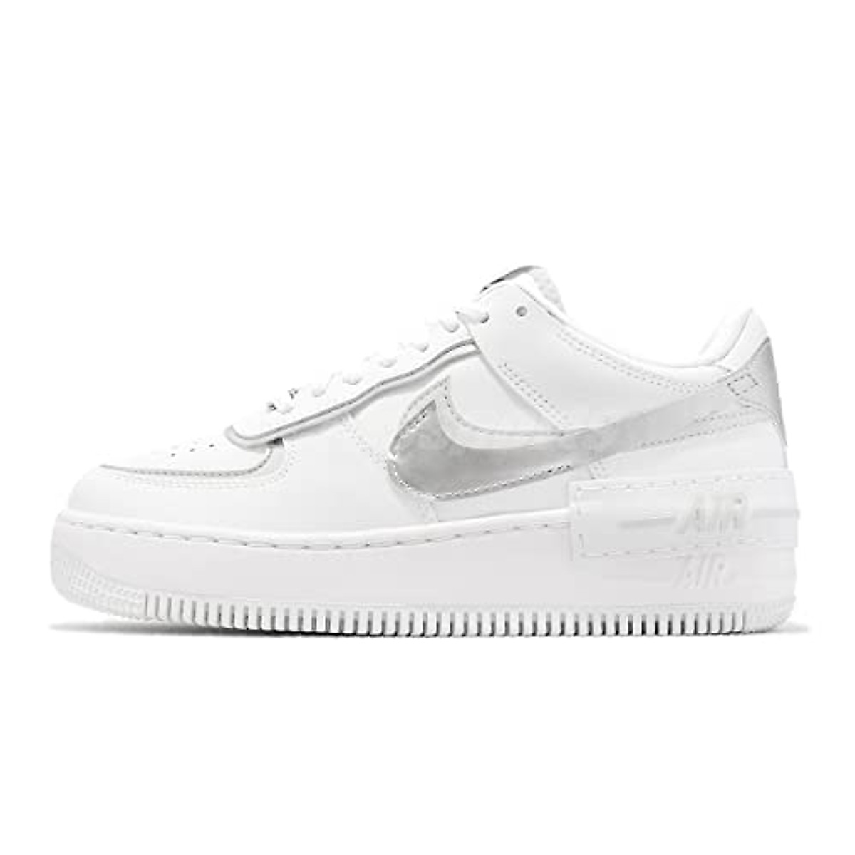 Nike Air Force 1 Shadow Womens White/Metallic Silver Size 7.5