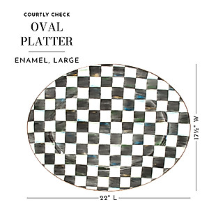 MACKENZIE-CHILDS Courtly Check Enamel Oval Platter, Serving Plate for Entertaining, Large