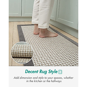 SUPENUIN Kitchen Rugs Washable, Kitchen Floor Mats for in Front of Sink Absorbent Kitchen Mat, Kitchen Area Rugs Non Skid Washable, Runner Rugs for Kitchen Floor