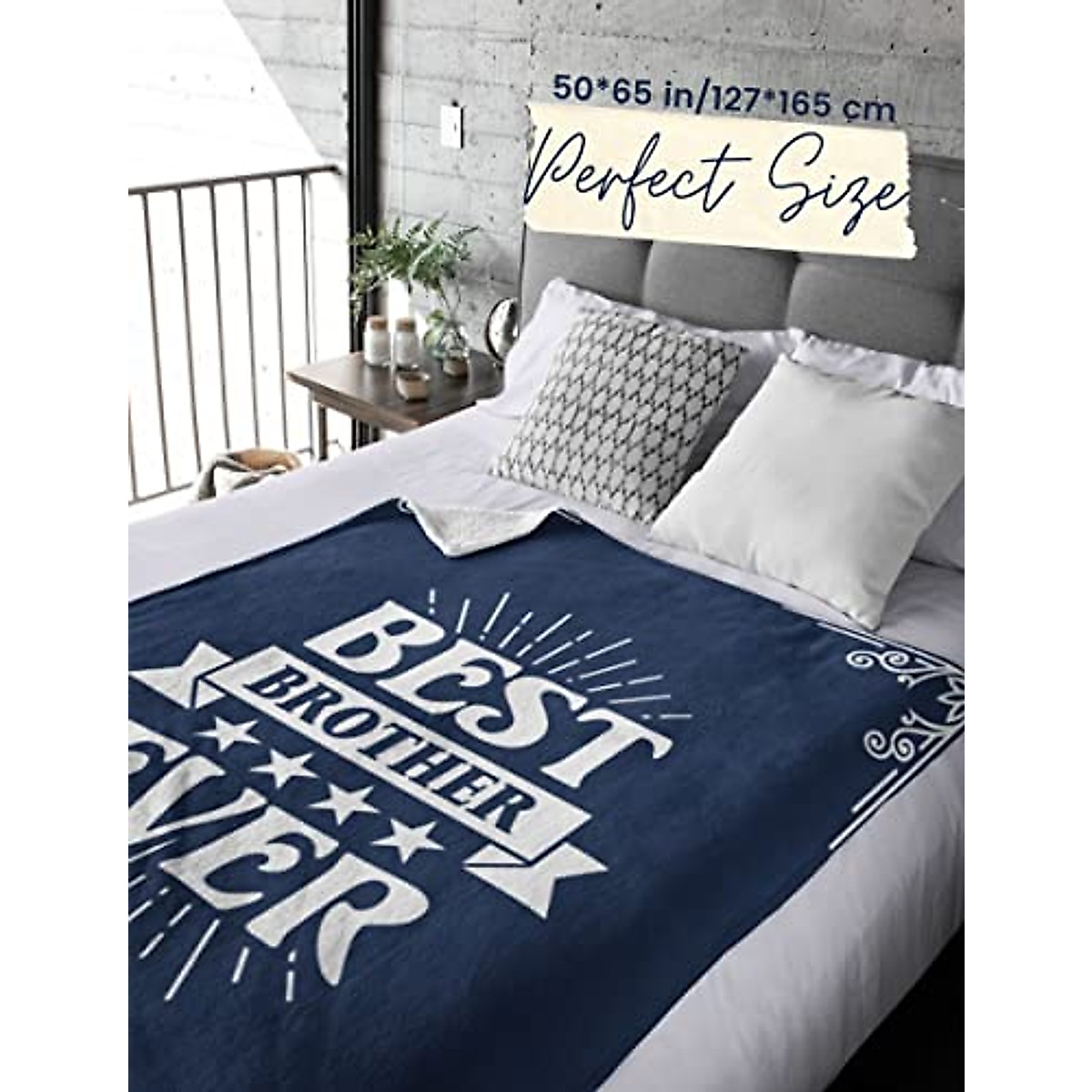 InnoBeta Brother Bed Flannel Throws, Best Brother Ever Blankets from Brother or Sister (50"x 65")