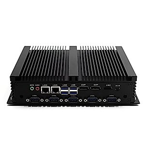 Industrial Fanless Mini Desktop PC Core i7 8GB RAM Mini PC Windows 11 / Linux, Mini Industrial PC 256GB SSD, 4K HD DP EDP Three Screen Displays, Dual NIC, CPU 8550U Fanless PC, Full Metal Case