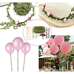 3 Rolls 22Yards Artificial Ivy Leaf Ribbon Fake Olive Green Vines Trim Jungle Garland with Sunflower Felt Applique for Rustic Wrapping Wedding Home Garden Decoration Craft Supplies