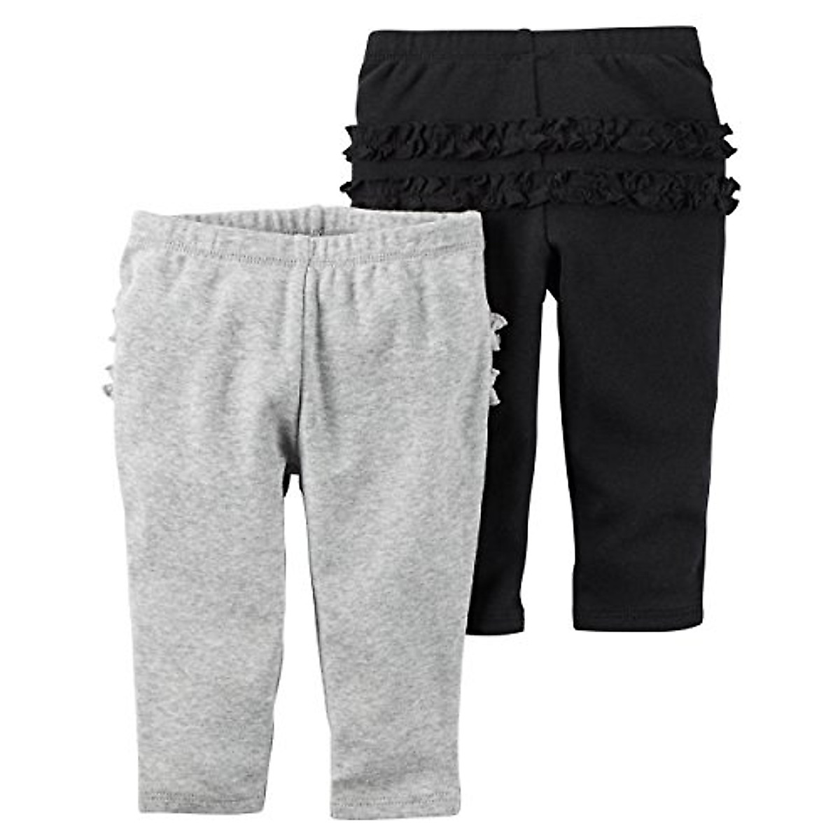 Carter's Baby Girls' 2 Pack Pants, Black/Grey, 9 Months