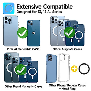 LCYATSI Magnetic Phone Holder, Laptop or Desktop Monitor Side Mount Phone Holder, Slim Portable Foldable Laptop Mount for iPhone 14/13/12 Pro Max Mini MagSafe Case & All Phones, Black