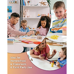 Nicpro 18 Colors Large Washable Paint Set for Kid (8.4oz,250 ml), Acrylic Bulk Paint Supplies Non Toxic Children Tempera Paint for Art, Craft DIY, Poster & Finger Paint, School, Home,Classroom, Party