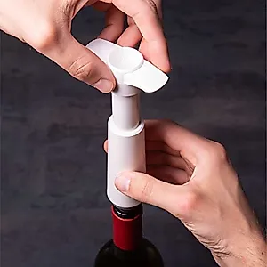 The Original Vacu Vin Wine Saver with 2 Vacuum Stoppers – White