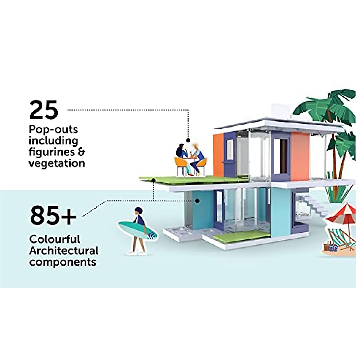 Arckit Coastal Living Building Blocks Kit, STEM Educational Toy, Miniature House Kit Model House, Architecture for Kids, Unique Gift for Adults & Kids