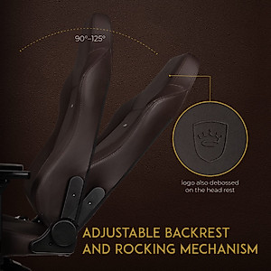 noblechairs Hero Gaming Chair/Office Chair with Lumbar Support, PU Hybrid Leather, Java Edition