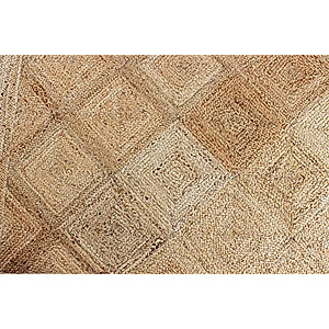 CASAVANI Living Room Jute Rug Indian Handmade Jute Rug Outdoor Doormats Woven Rug Kitchen Natural Jute Rugs for Farmhouse Bathroom Bedroom Doormat