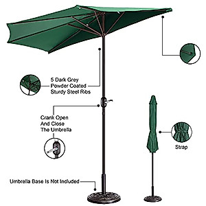 Pure Garden 327425IKV Patio Umbrella, Forest Green