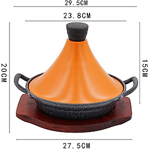 QIANMEI Ceramic Tagine Pot 20 cm Cast Iron Tagine|Slow Cooker with Enamel Lid Pot for Cooking Healthy Food|Smoke-Free Non-Stick Cookware Saucepan
