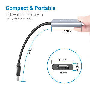 AGEEMY USB to HDMI Adapter for MAC, USB 3.0/2.0 to HDMI Converter Compatible with MacBook Air, USB HDMI Adapter, Multi Display Video Adapter, Compatible with Windows XP/7/8/10, MacBook Pro, MAC OS