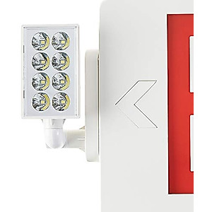 Gruenlich LED Combo Emergency EXIT Sign with 2 Adjustable Head Lights and Double Face, Back Up Batteries- US Standard Red Letter Emergency Exit Lighting, UL 924 Qualified, 120-277 Voltage, 4-Pack