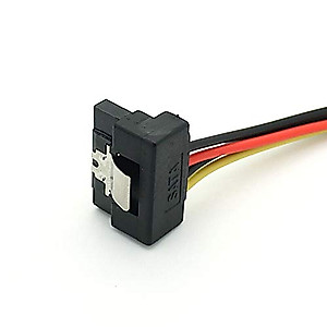 Tivid sata Power 90 Degree Adapter SATA 15pin Power Extension Cable,SATA 15 Pin Male to 90 Degrees Female Power Cable Adapter,0.5ft