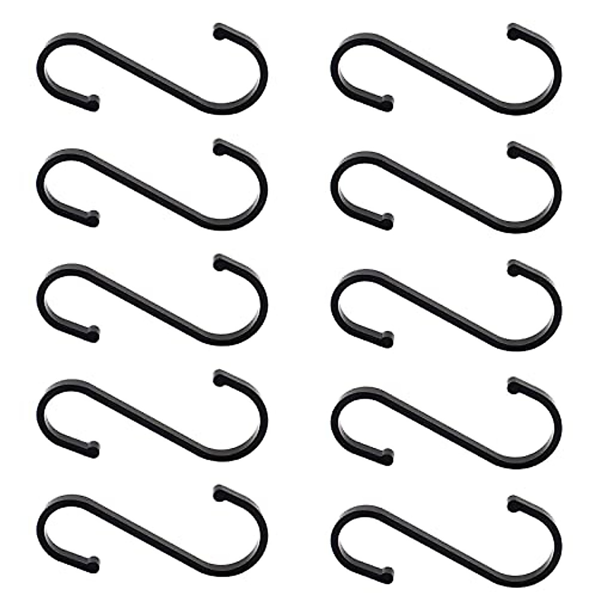 GDFYMI 10 Pack Black S Hooks, S Shaped Hooks Aluminum Metal Hooks for Hanging Heavy Duty, Hanger Hooks for Hanging Pot Racks, Plant Hooks, Mug Hooks, Closet Hooks, Kitchen Hooks