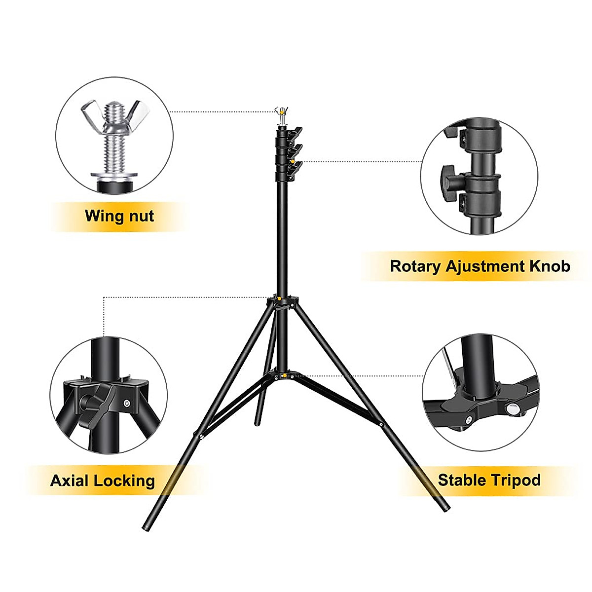 CPLIRIS Backdrop Stand for Parties, 8.5x10ft Adjustable Backdrop Support for Photoshoot, Baby Shower Backdrop Stand with Spring Clips, Sandbag, Backdrop Clip and Carry Bag
