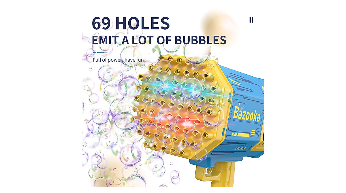Bubble Gun Machine with Colorful Lights for Kids - Outdoor Fun