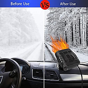 12V Car Heater Defroster,Upgraded 2 in 1 Auto Car Windshield Heater Cooling Fan Auto Defogger 360° Rotatable Fast Heating Quickly Defrost