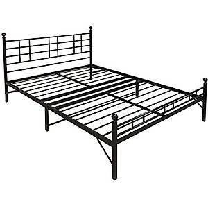 Mellow Allston-Metal Platform Bed with Built-in Slats & Headboard Patented Bifold Easy Assembly, TwinXL, Black