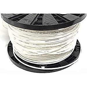 Custom Cable Connection 18 AWG 2 Conductor Stranded Shielded Plenum Cable White CL3P Jacket for Security/Alarm/Access Control/Sound - 1000 FT Spool