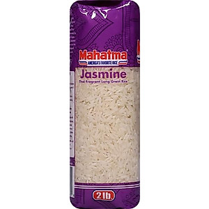 Mahatma Jasmine Rice, 2lb Bag of Rice, Thai, Indian, or Cambodian Fragrant Flavored Rice, Stovetop or Microwave Rice