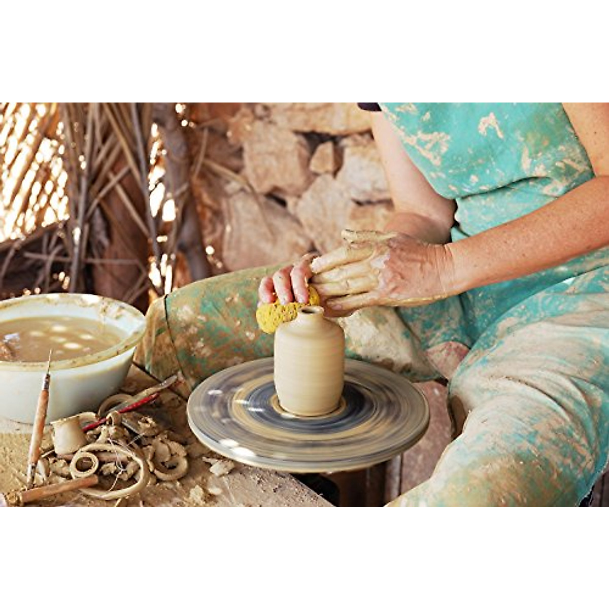 Natural Sea & Synthetic Sponges - Assorted Sizes 7pc Value Pack for Crafts & Artists: Great for Painting, Hobbies, Art, Effects, Ceramics, Clay, Pottery by Lullingworth®