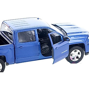 Motormax 2017 Chevrolet Silverado 1500 LT Z71 Crew Cab Pickup Truck 1/27 Scale Diecast Model Vehicle Blue
