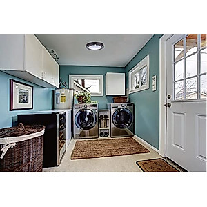 LIT-PaTH LED Motion Sensor Flush Mount Ceiling Lighting Fixture, Closet Light with Dusk to Dawn, 10.5W, 700 Lumen, 6.2 Inch, Anti-Rust Galvanized Housing, Bronze Finish 3000K 1-Pack