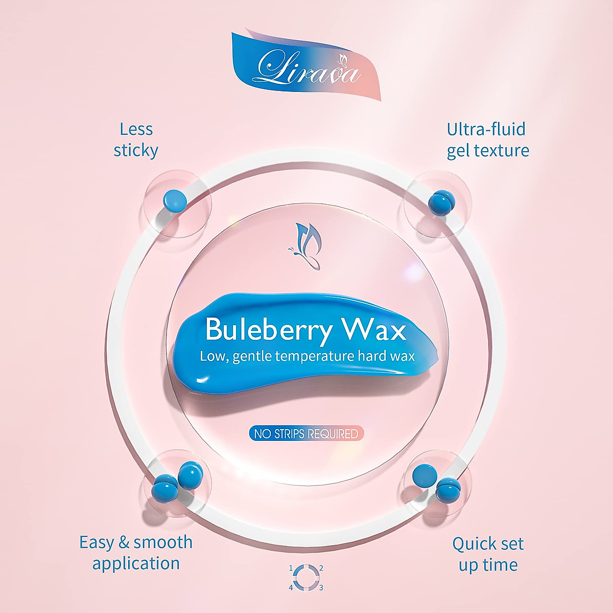 Lirava Digital Wax Warmer Kit for Hair Removal, Waxing Kit for Women Men, At Home Hard Wax Kit for Sensitive Skin Brazilian Facial Hair Body with 4 Bags Wax Beads Target All Types of Hair